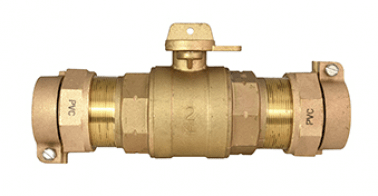 FORD BRASS CURB STOP 2" #B77-777W-NL PVC X PVC